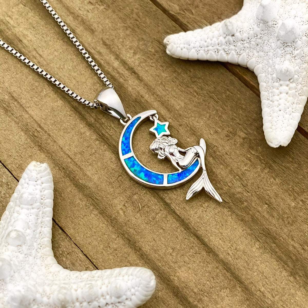 Opal Moon Mermaid Necklace – GoBeachy