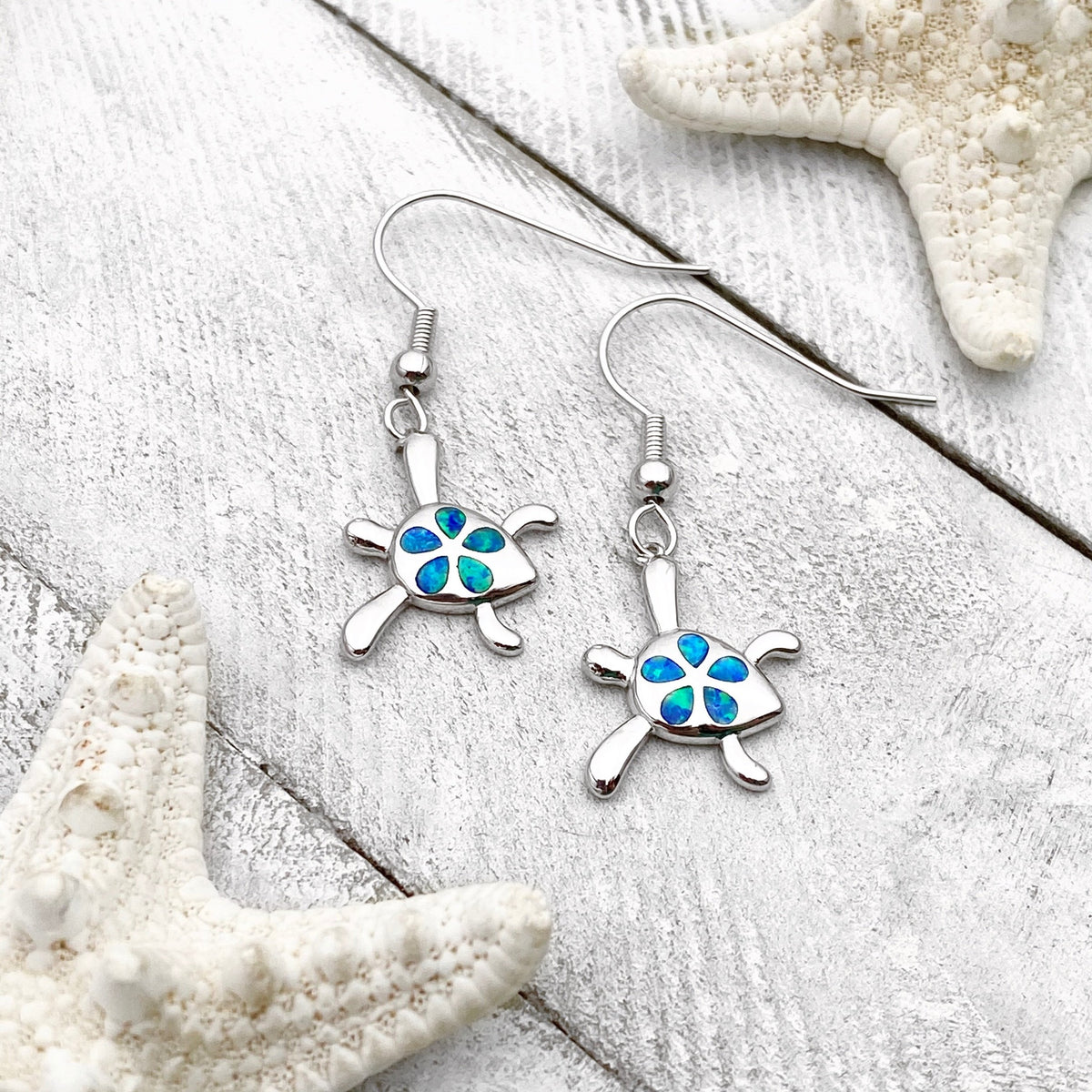 Opal Sea Turtle Flower Earrings – GoBeachy