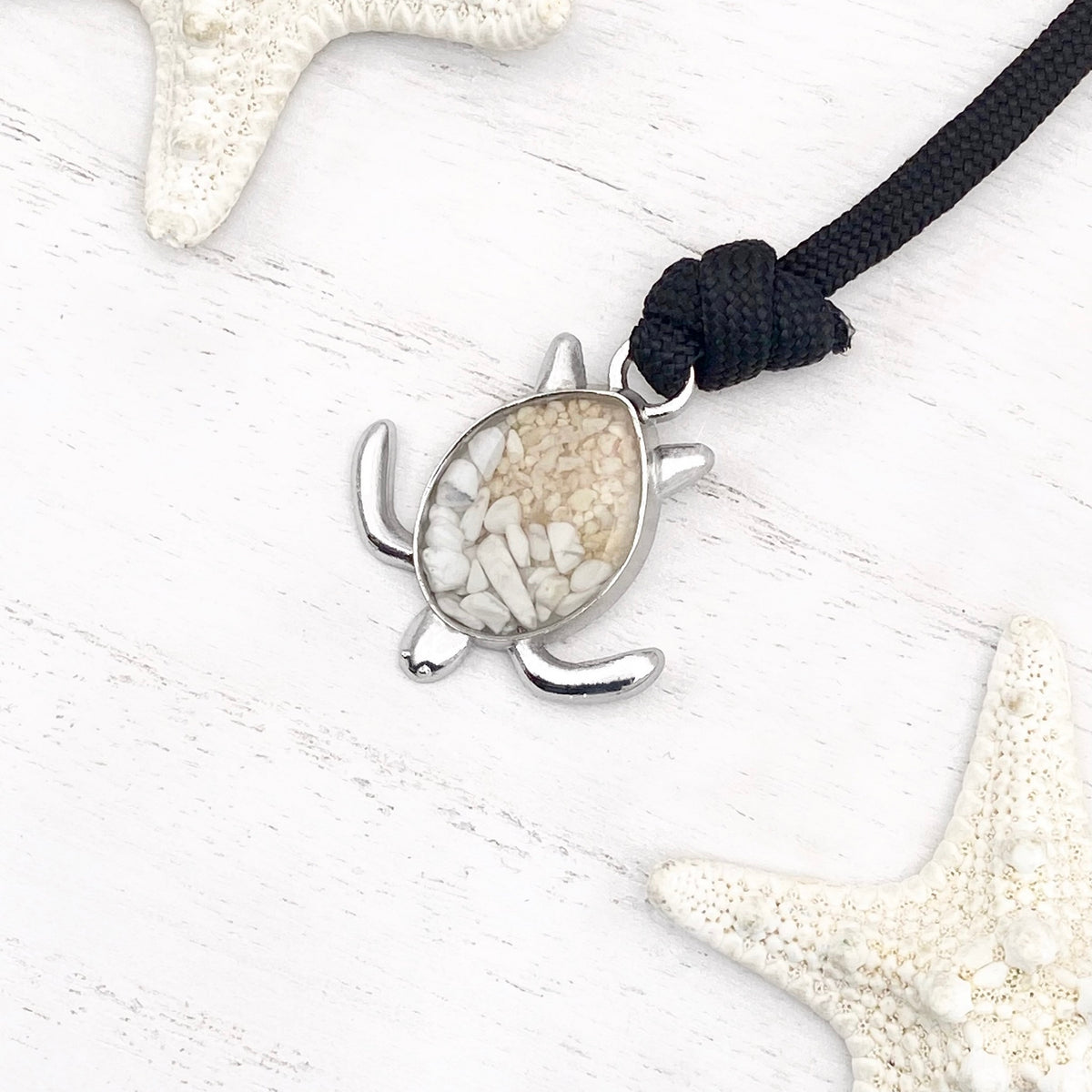 Black Rope Sand Sea Turtle Bracelet - White Turquoise – GoBeachy